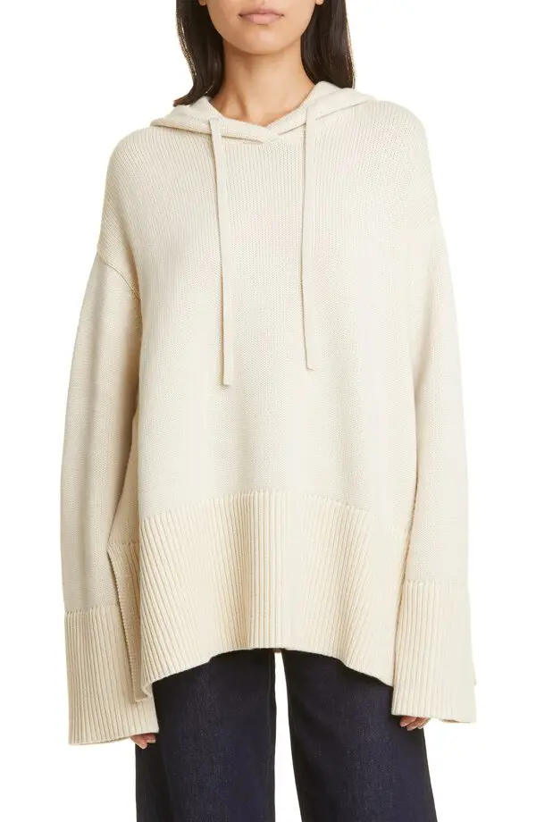 トップス Toteme Signature Hooded Knit Light Sand TOTEME cable-knit zip-up Hoodie | White | FARFETCH